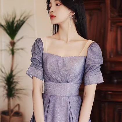 Blue Evening Dress, Gradient Dress Party Dress, Short Sleeve Formal ...