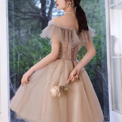 Off-the-shoulder Homecoming Gown, Short Fairy Dress, Princess ...