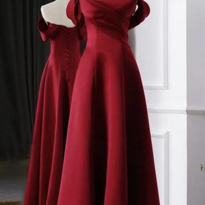 Off Shoulder Evening Dress,red Prom Dress, Charming Party Dress,custom ...
