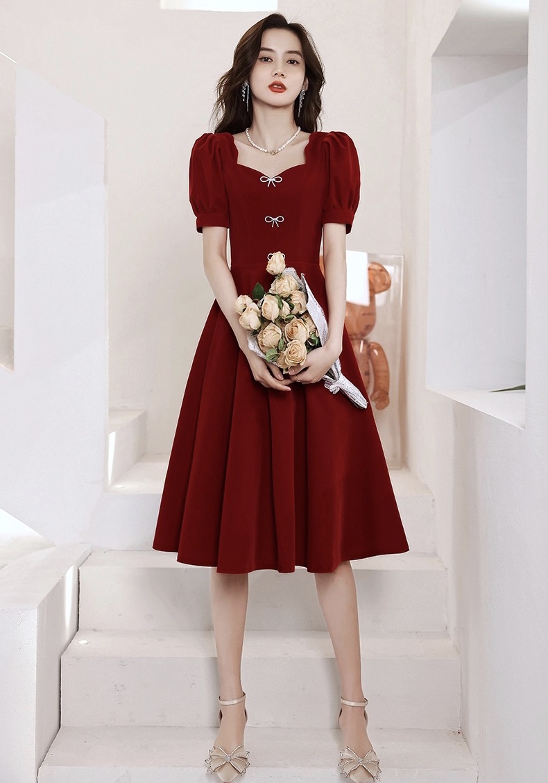 Sweetheart Graduation Dress,red Party Dress,short Sleeve Homecoming ...