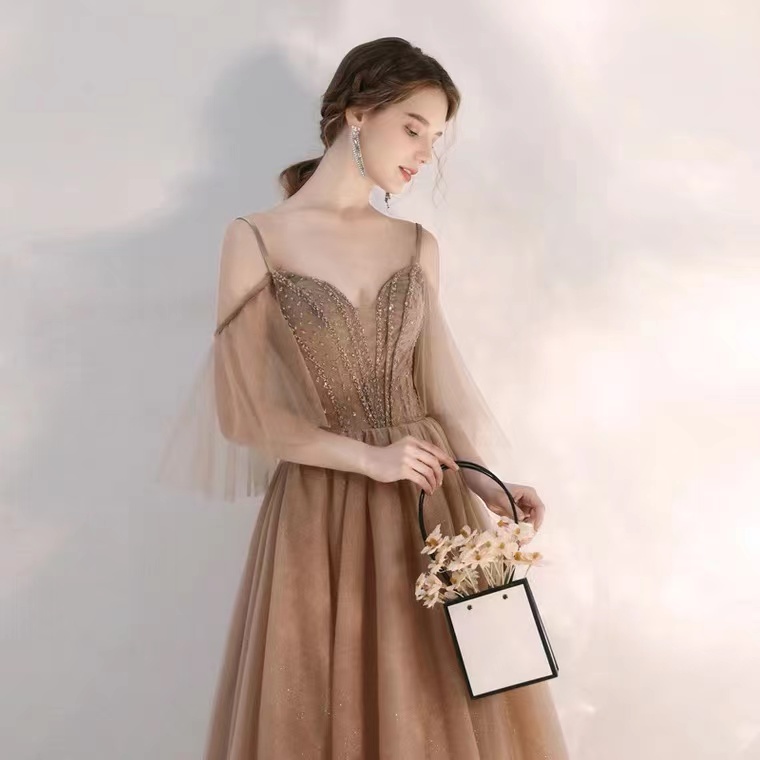 Temperament Heavy Dress, Generous Evening Dress, Off Shoulder Party ...