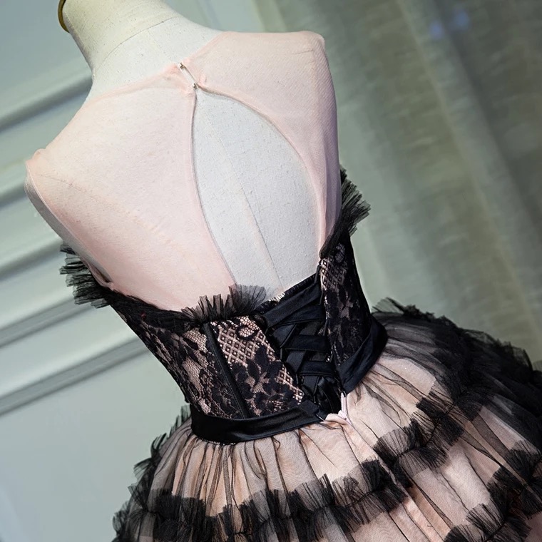 Short Style Evening Dress, Black Princess Dress, Sweet Homecoming Dress ...