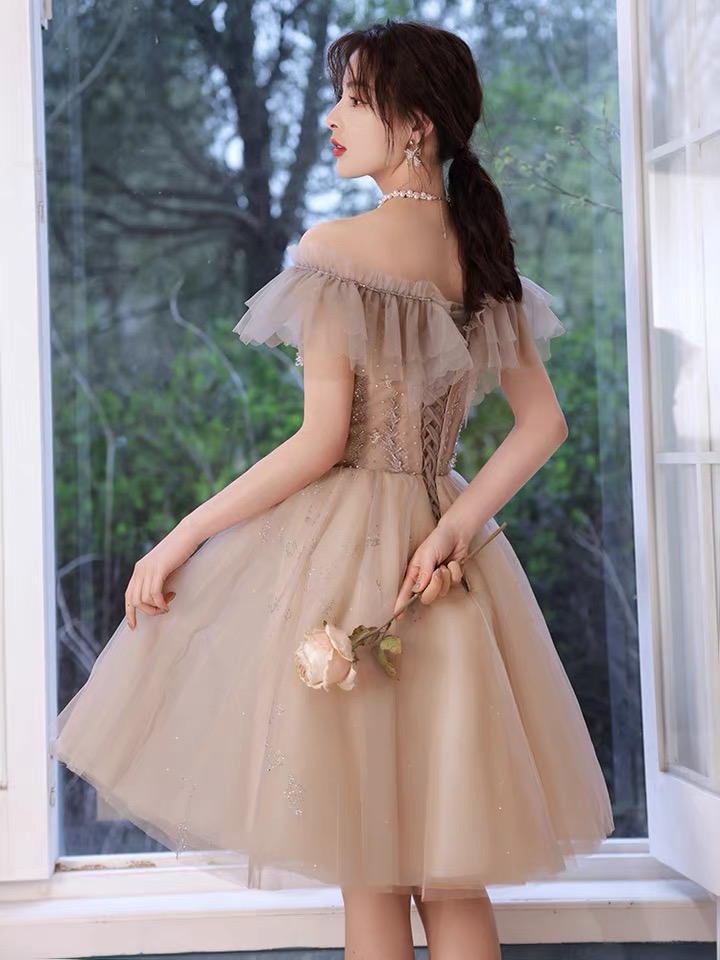 Off-the-shoulder Homecoming Gown, Short Fairy Dress, Princess ...