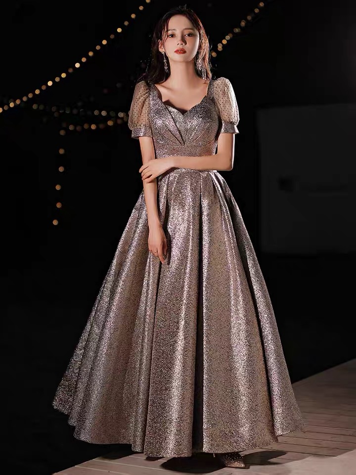 Gray Evening Dress, Fancy Party Dress, Custom Made on Luulla