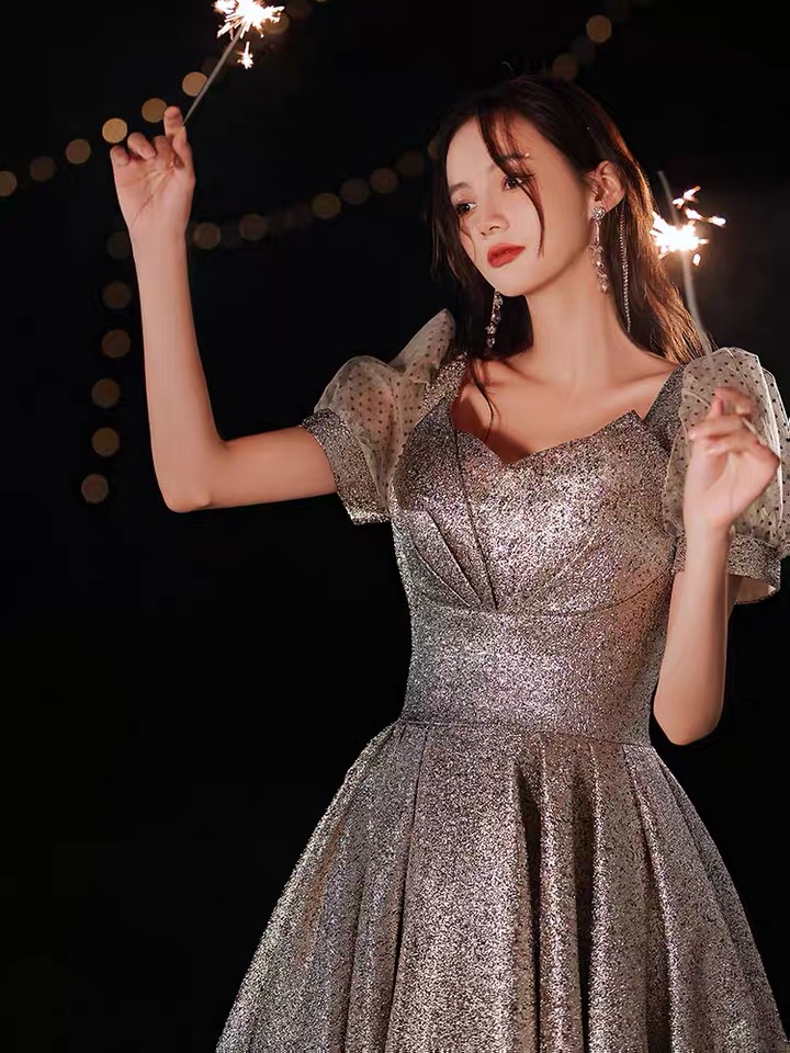 Gray Evening Dress, Fancy Party Dress, Custom Made on Luulla