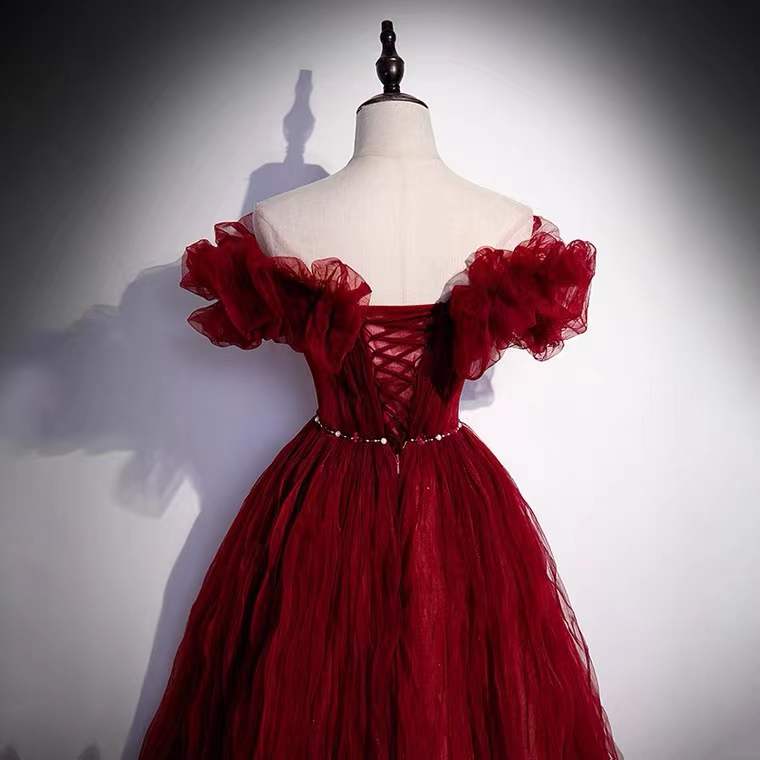 Red Dress, Off Shoulder Evening Dress , Chic Party Dress,custom Made on ...