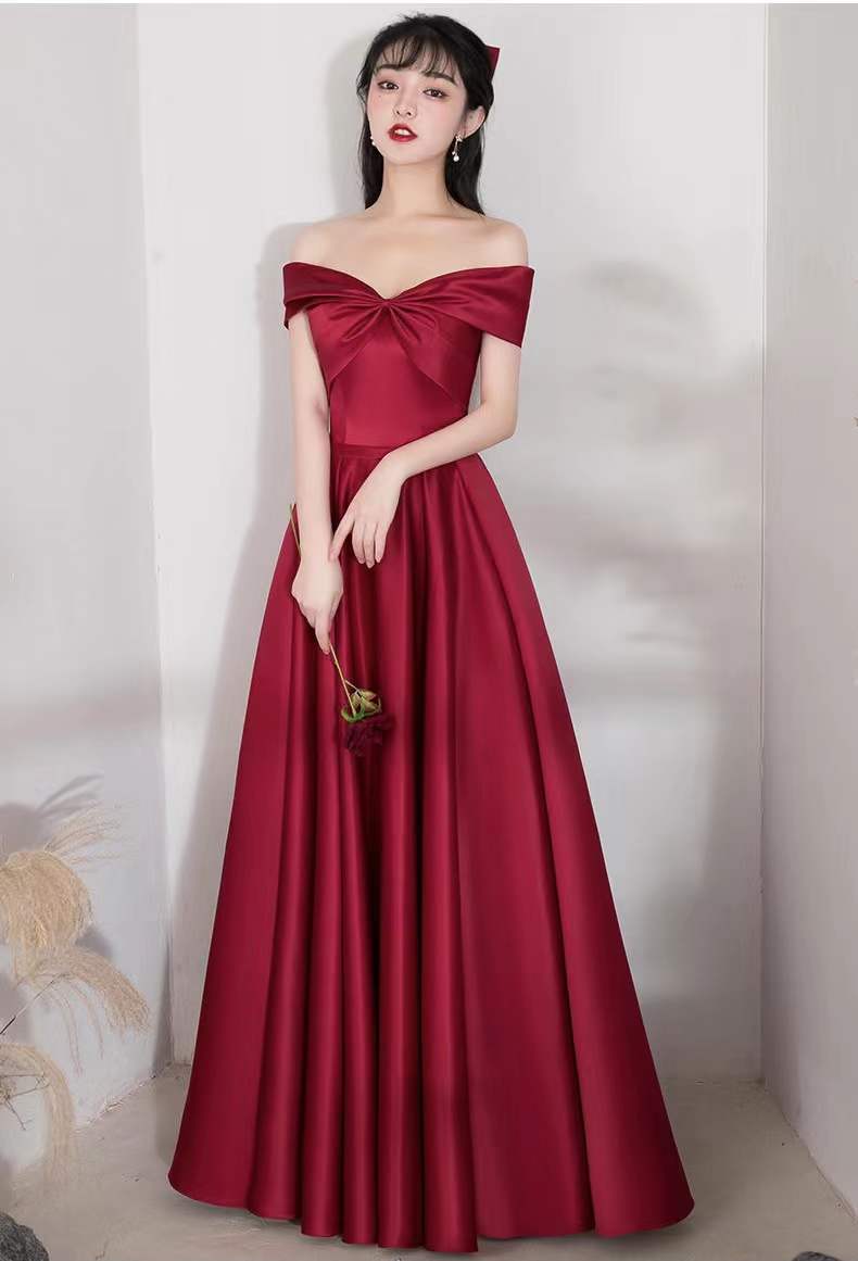 Simple Prom Dress,off Shoulder Evening Dress, Red Party Dress,custom ...