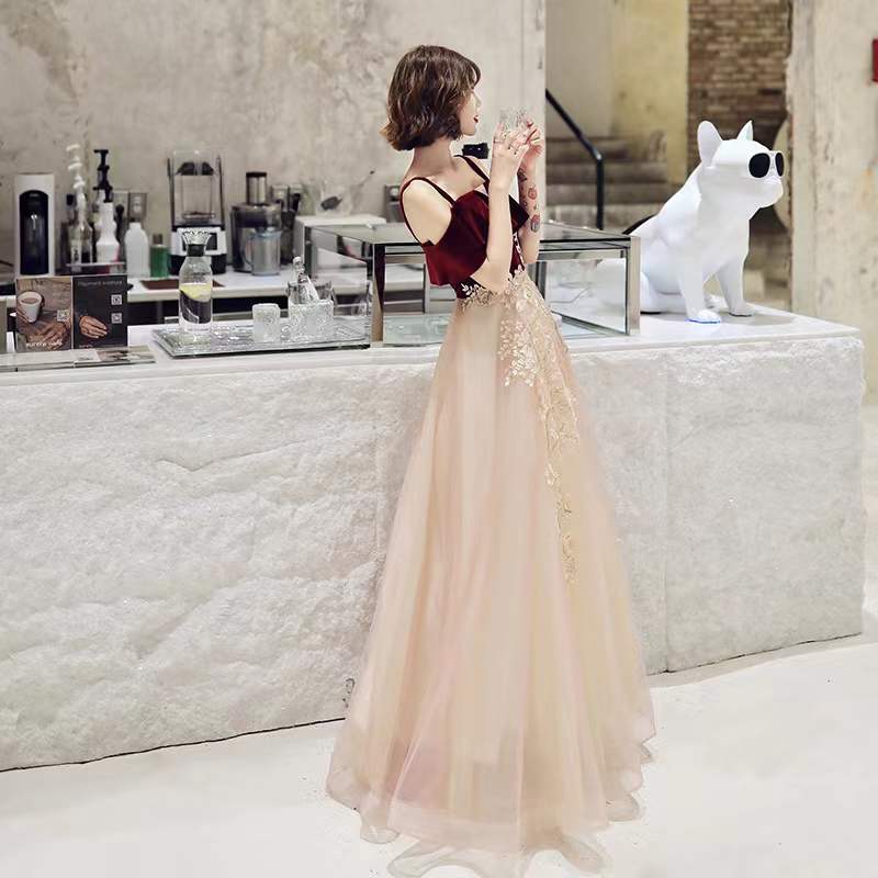 Red Modern Dress, Temperament Prom Dress, Simple Spaghetti Strap Party ...