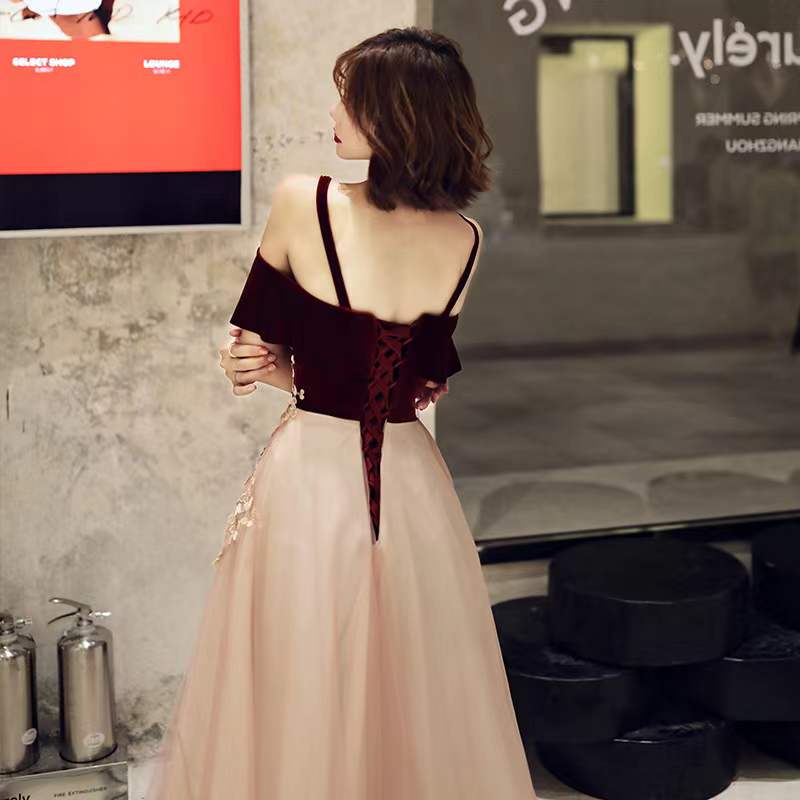 Red Modern Dress, Temperament Prom Dress, Simple Spaghetti Strap Party ...