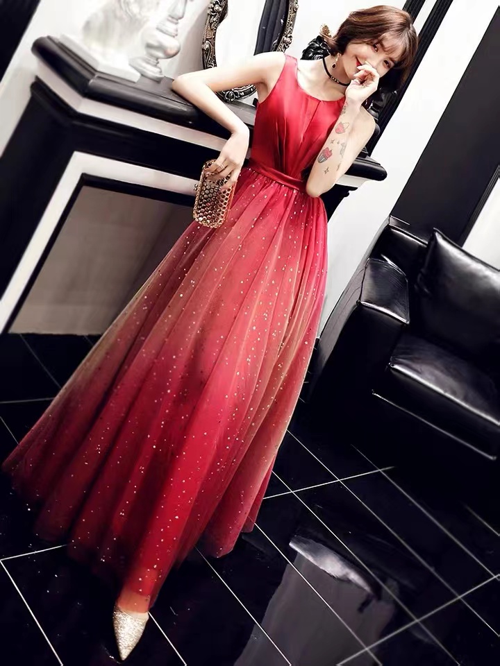 Summer Red Dress, Temperament Sleeveless Socialite Long Dress ,custom ...