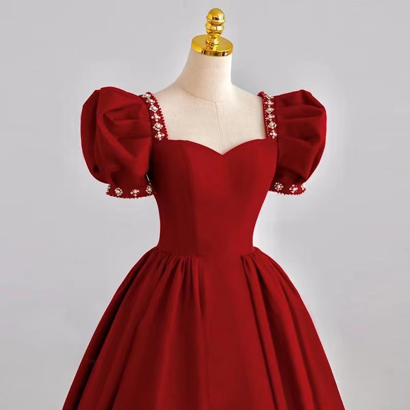 Princess Prom Dress,red Party Dress,chic Evening Dress With Bead,custom ...