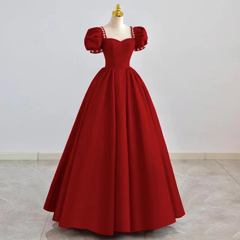 Princess Prom Dress,red Party Dress,chic Evening Dress With Bead,custom ...