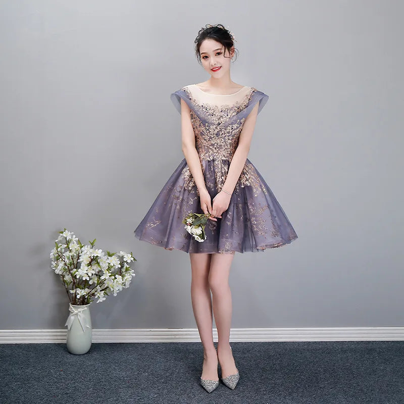 Short Lace Beaded A-line Party Dress on Luulla