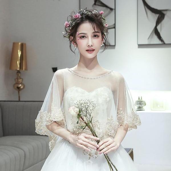 Wedding Cape, Arm Covering A Word Shoulder Gauze, Wedding Bride ...