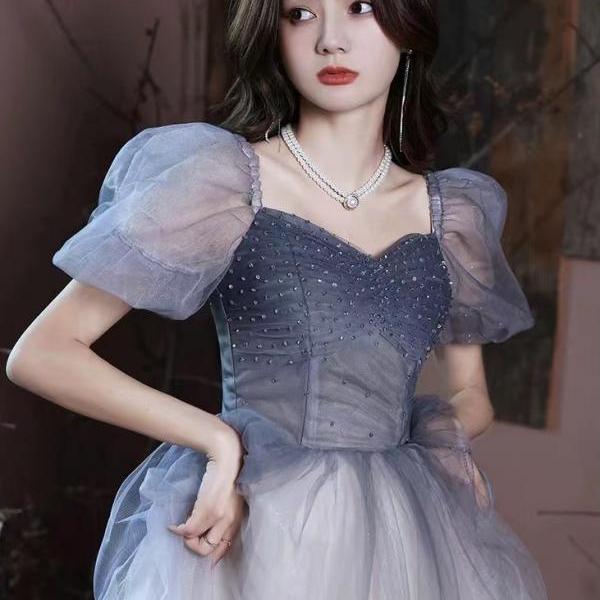 Class Long High-grade Prom Dress, Applique Blue Evening Dress,custom ...