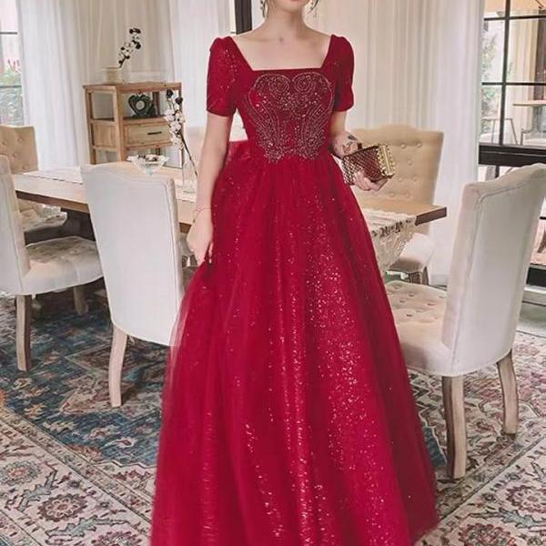 Stylish Slim Backless Homecoming Dress,satin Party Dress, Red ...