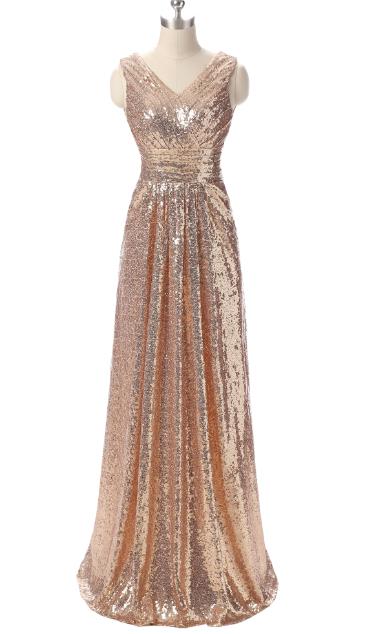 Long Prom Gowns ,gold V Neck Prom Dress,custom Made,party Gown, Prom ...