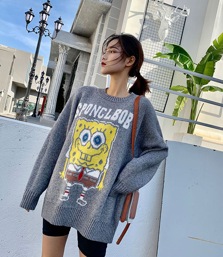 Spongebob Squarepants Sweater With Lazy Cartoon Thickening Spring ...