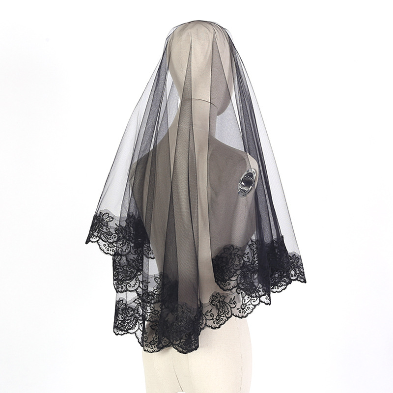 Bride Veil Black, Web Celebrity Photo/props, Retro Wedding Simple ...