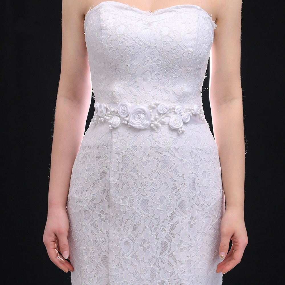 Handmade Flowers, Pearl Bridal Belt, Evening Dress Waist Trim, Ribbon ...