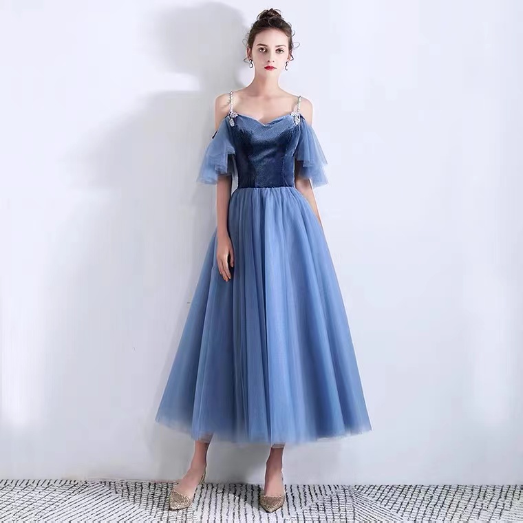 Spaghetti Strap Evening Dress Elegant Long Style Midi Dress, Fashion ...