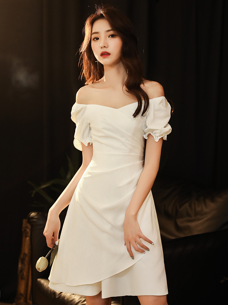 White Dress, Simple Fashion Dress, Party Short Homecoming Dress,custom ...