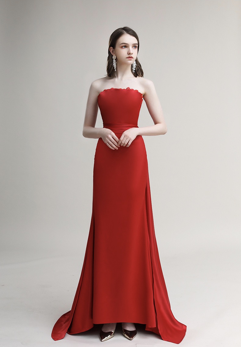 Summer, Red Modern Dress, Sexy Strapless Evening Dress,custom Made on ...
