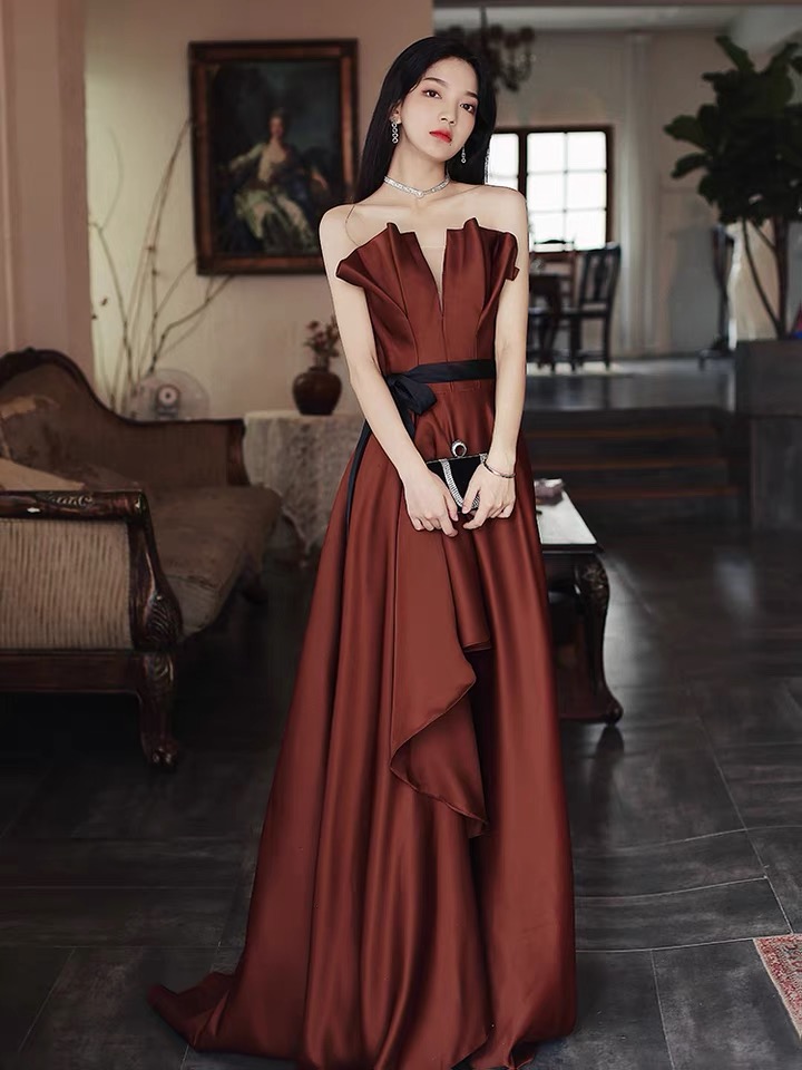 Strapless Evening Dress, Socialite Light Luxury Party Dress,custom Made ...