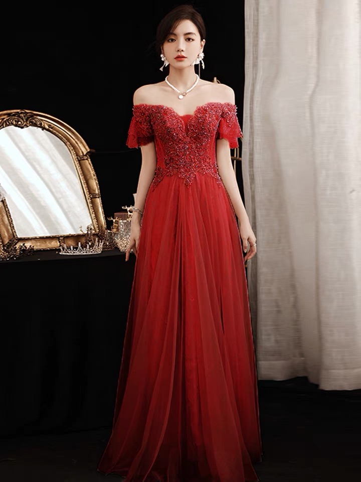 Light Luxury Lace Dress, High-end, One-shoulder Temperament Birthday ...