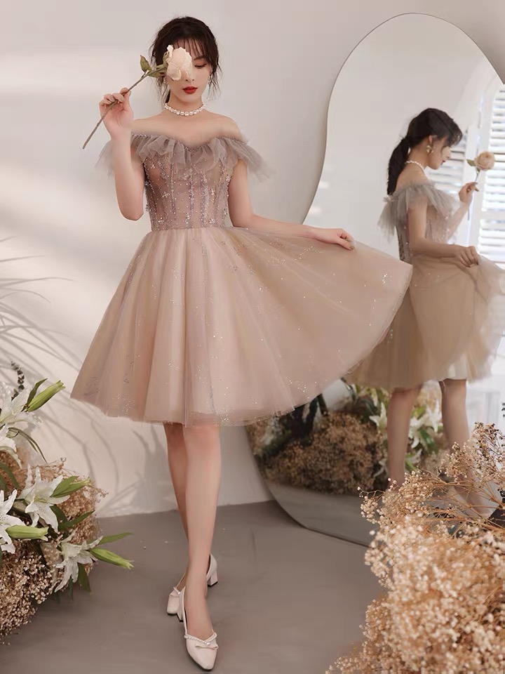 Off-the-shoulder Homecoming Gown, Short Fairy Dress, Princess ...