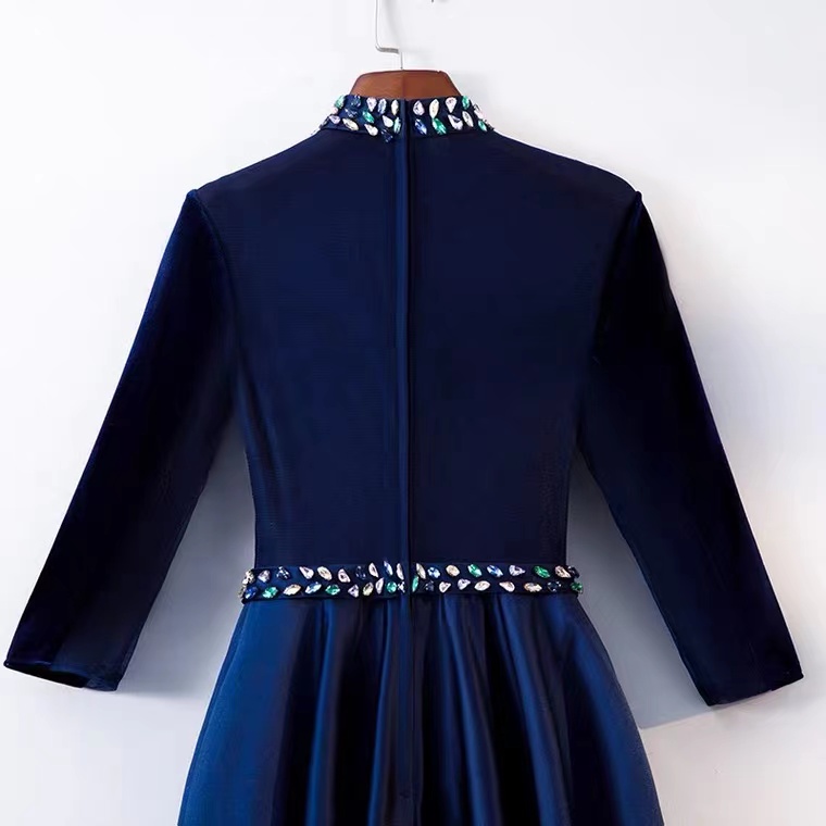 High Collar Evening Dress, Socialite Party Dress, Formal Dress With ...