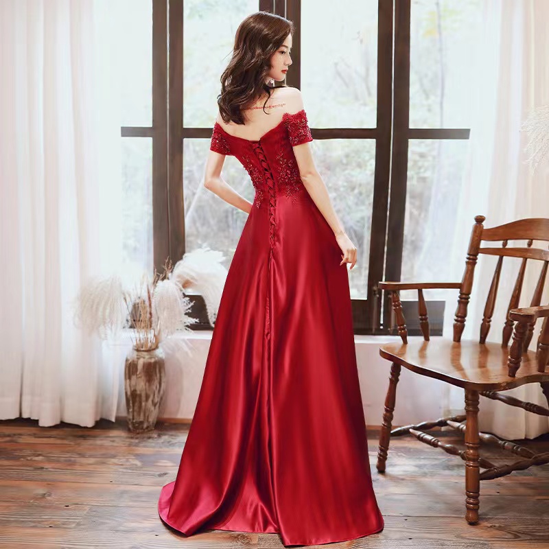 Red Satin Prom Dress, High Class Evening Dress,custom Made on Luulla