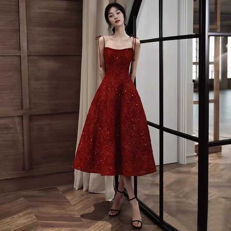 Red Midi Dress,sexy Party Dress,spaghetti Strap Homecoming Dress,custom ...