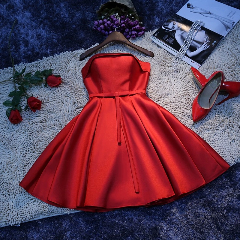 Off Shoulder Bridesmaid Dress, Cute Graduation Dress ，short Homecoming ...