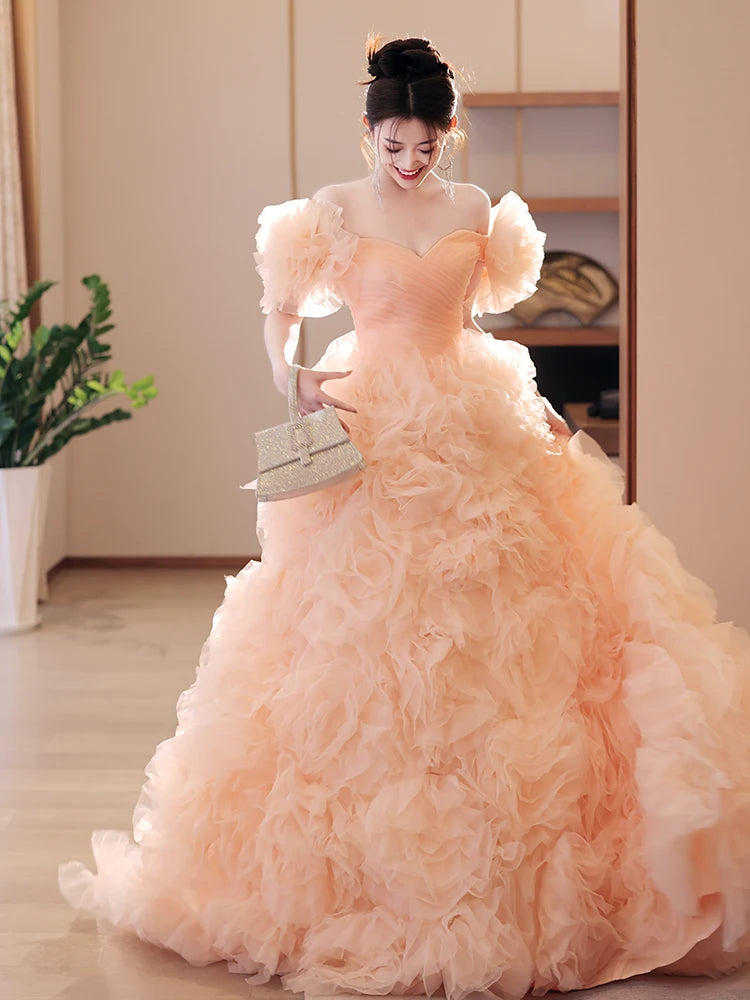 Evening Dress Female Banquet Light Luxury Pompous Dress Ceremony Photo ...